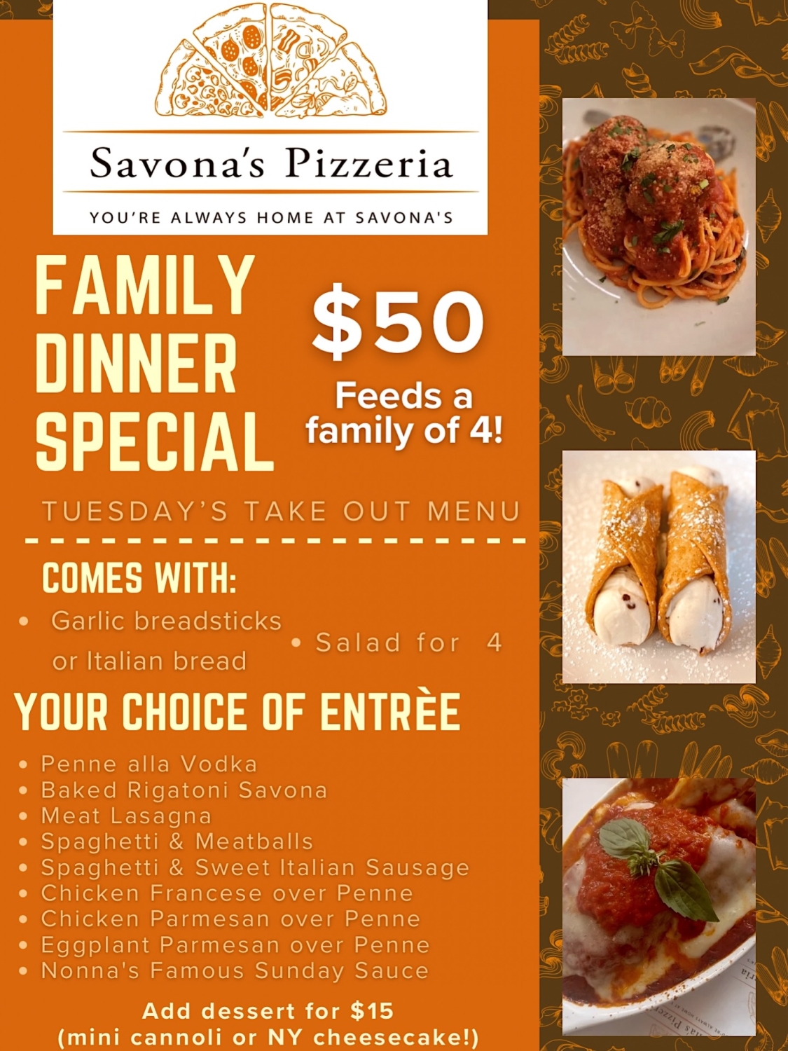 Welcome - Savona's Pizzeria